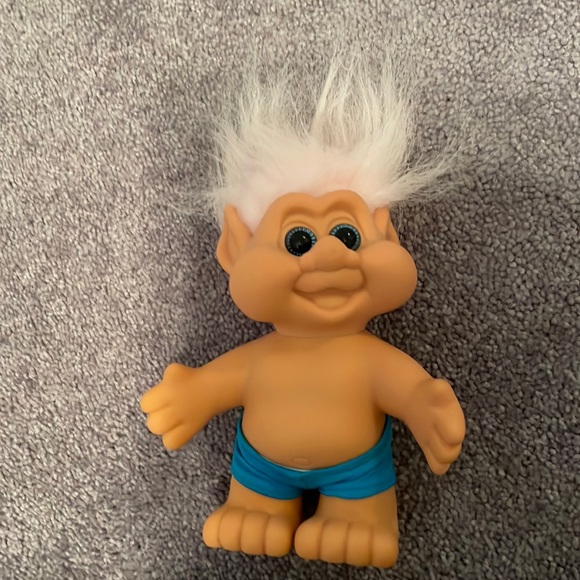 Toys | Vintage Troll Blue Shorts Hair Is Whitish Very Pale Pink | Poshmark
